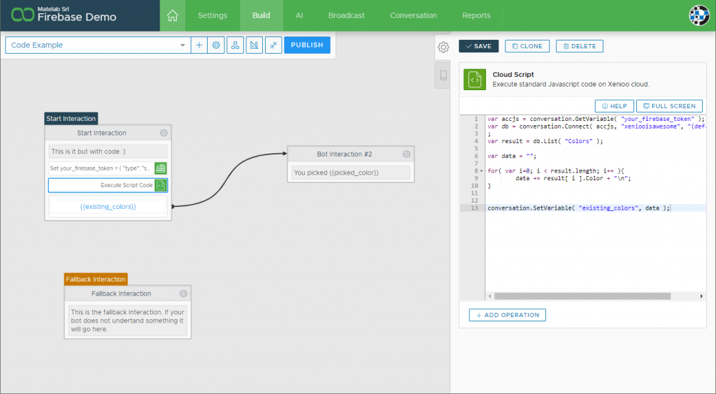 Using Firebase Cloud Data With Your Chatbot Xenioo